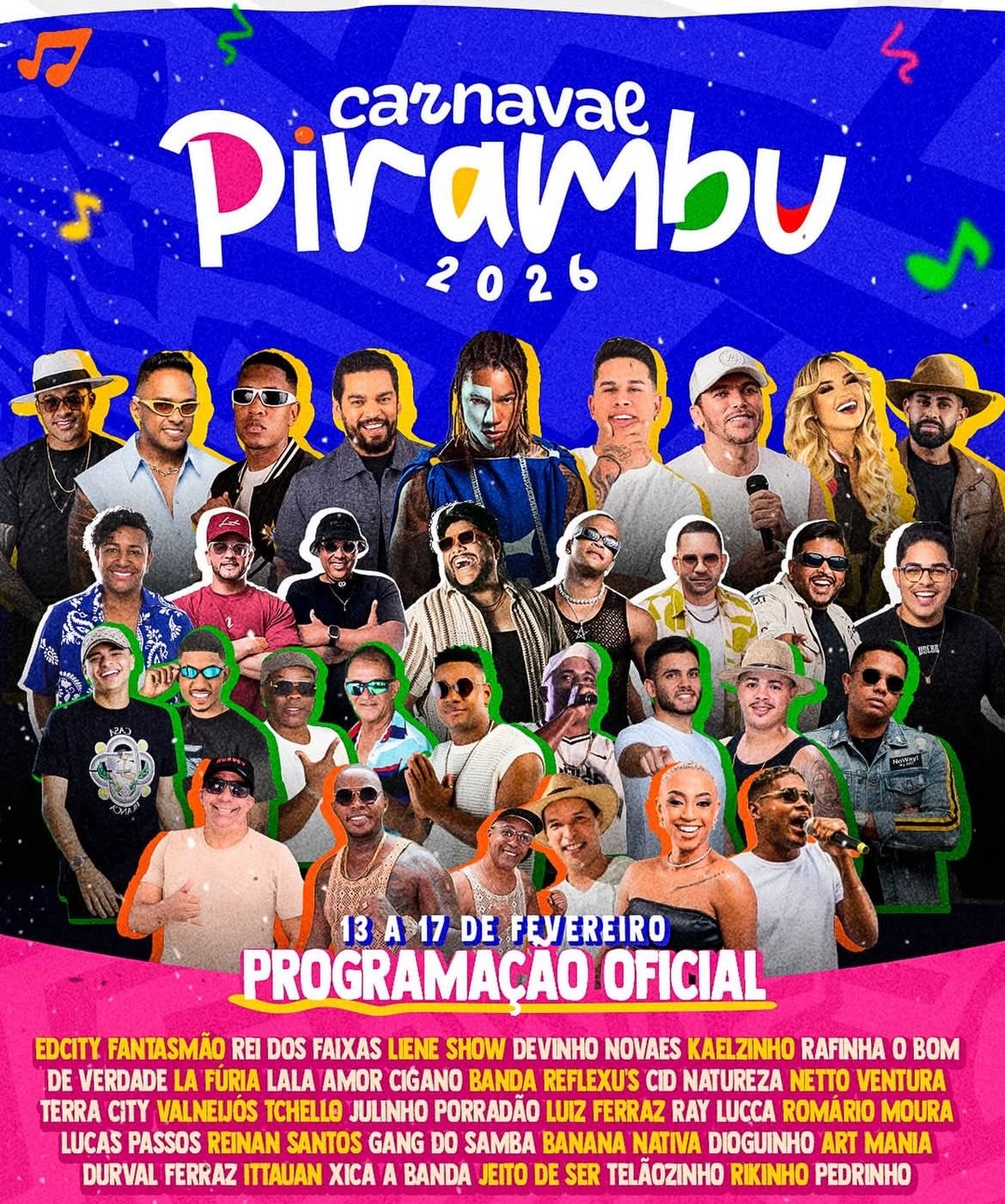 Pirambu divulga programação oficial do Carnaval 2026, que acontece de ...